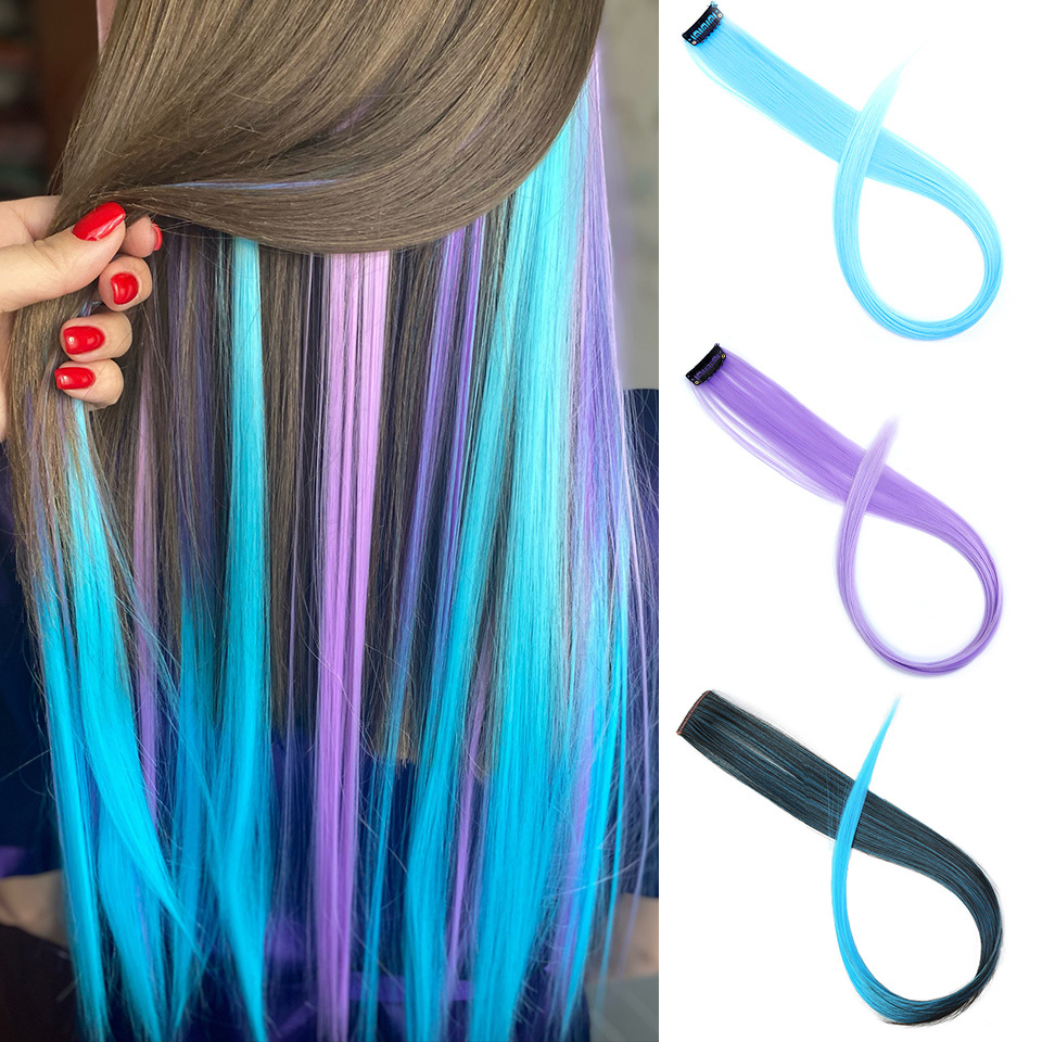 Synthetic Clip Hair Extension Straight Hair - Temu