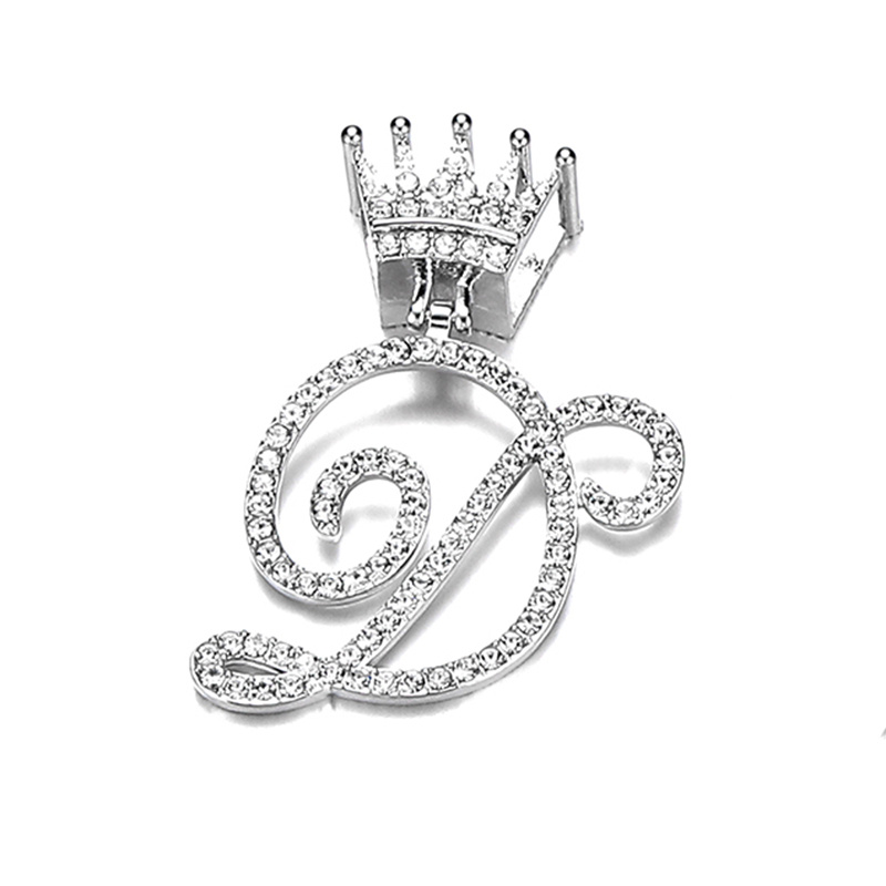 Cursive Initial Pendant Necklace Cuban Link Chain A z - Temu Canada