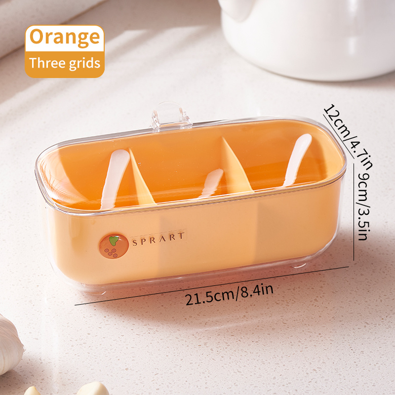1pc Seasoning Box With Spoons Multi Grid Seasoning Box Plastic ...
