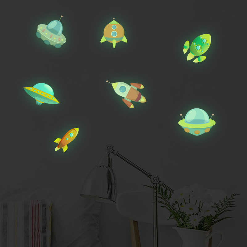 Luminous Wall Stickers Spacecraft Stickers Switch Decorative - Temu ...