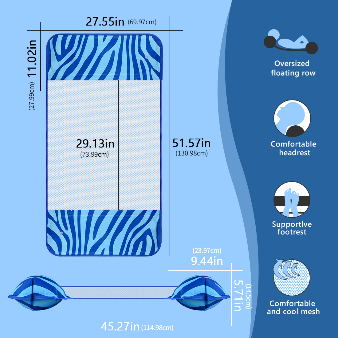 Pool Float Hammock Inflatable Water Floating Bed Pool Lake - Temu Australia