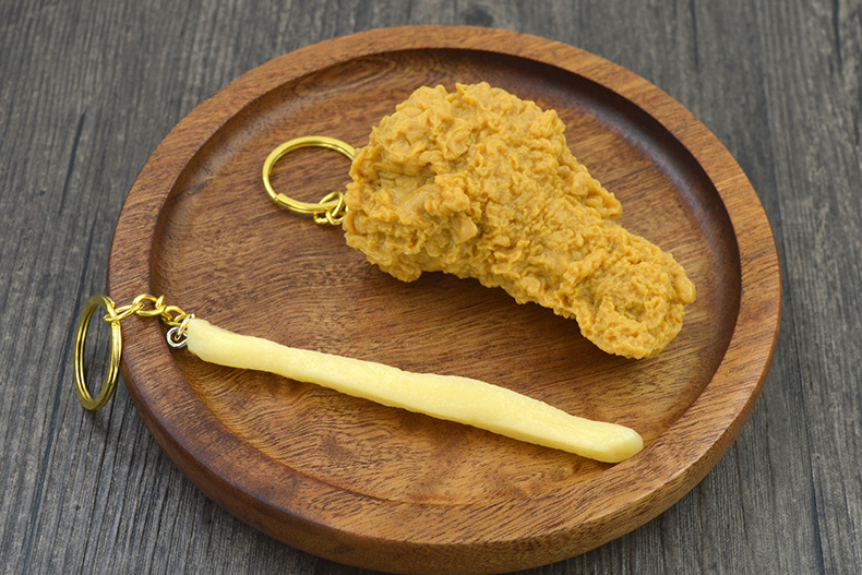 Simulation Fried Chicken Legs Key Chain Ring Pendant Rope Gourmet Model ...