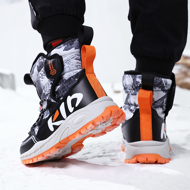 Boys Casual Snow Boots High Top Non slip Fleece Thermal - Temu Australia