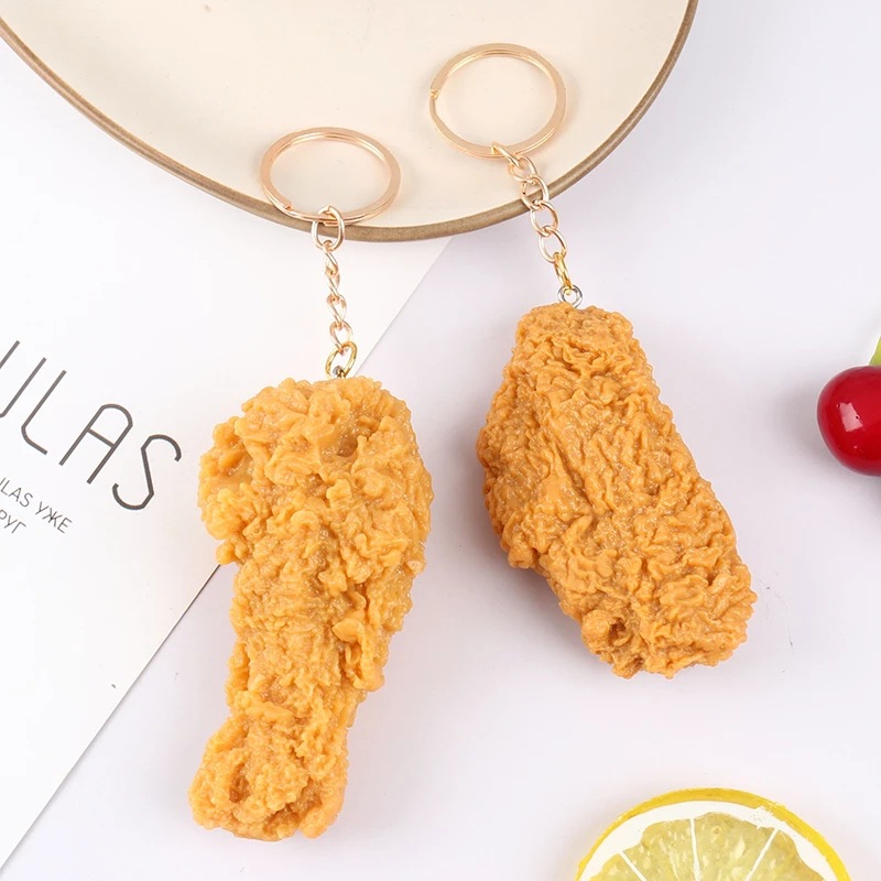 Simulation Fried Chicken Legs Key Chain Ring Pendant Rope Gourmet Model ...