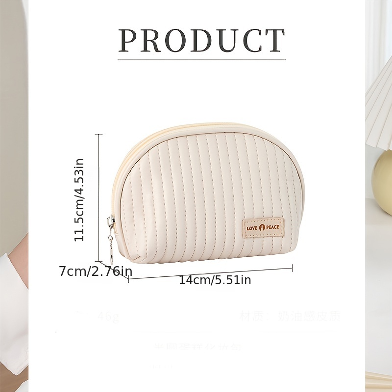 Shell Shaped Hand Wash Bag Cream Color Makeup Case Female - Temu New ...