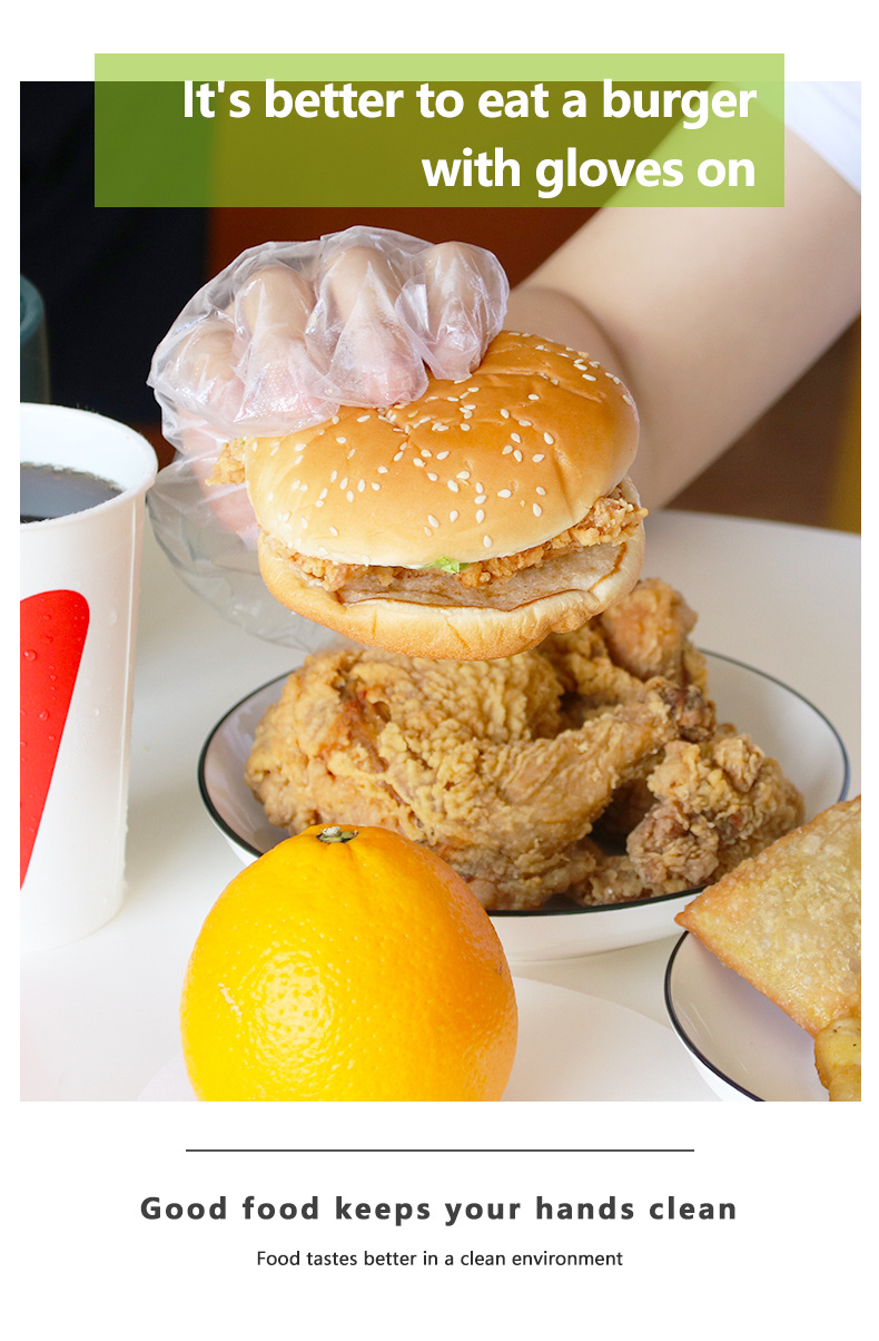 200pcs/bag Thickened Disposable Gloves Pe Independent Packaging ...