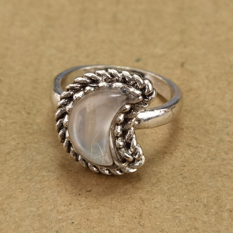 Men's Vintage Moon Shaped Ring - Temu