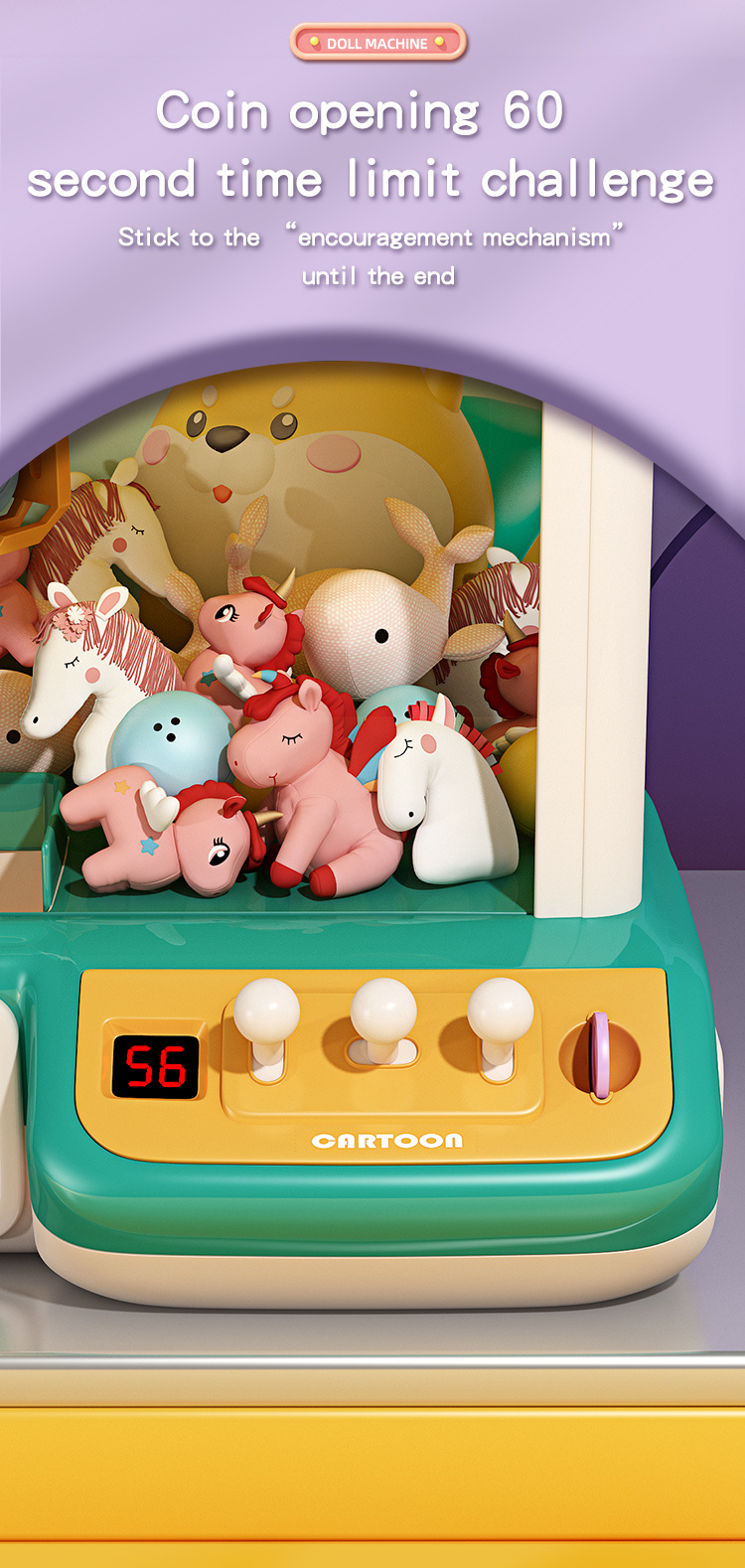 Super Large Claw Machine Clip Doll Machine Small Home Music Temu