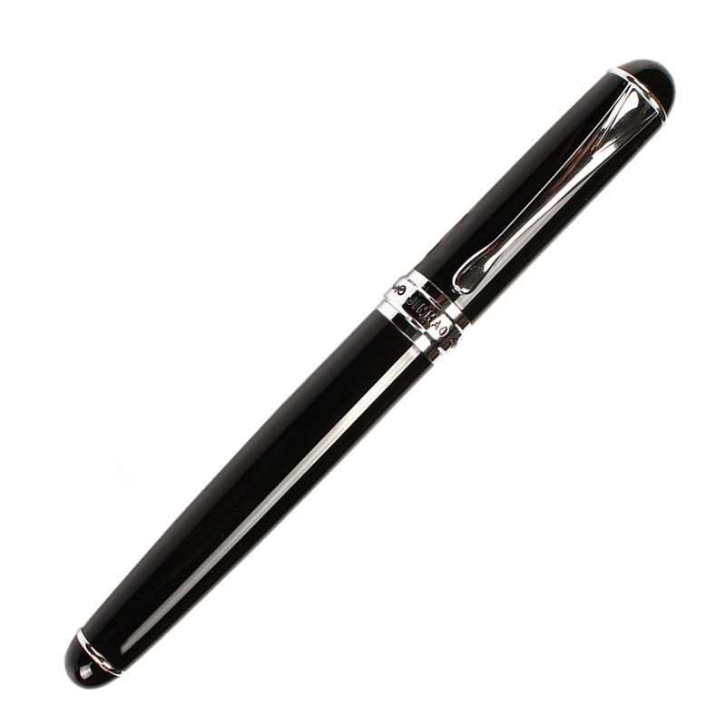 고급 브랜드 Jinhao X750 실버 스테인레스 스틸 만년필 중간 18kgp 펜촉 학교 사무실 이름 잉크 펜 선물 문구