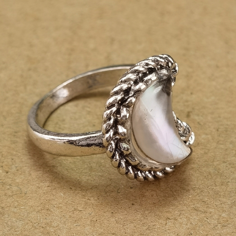 Men's Vintage Moon Shaped Ring - Temu