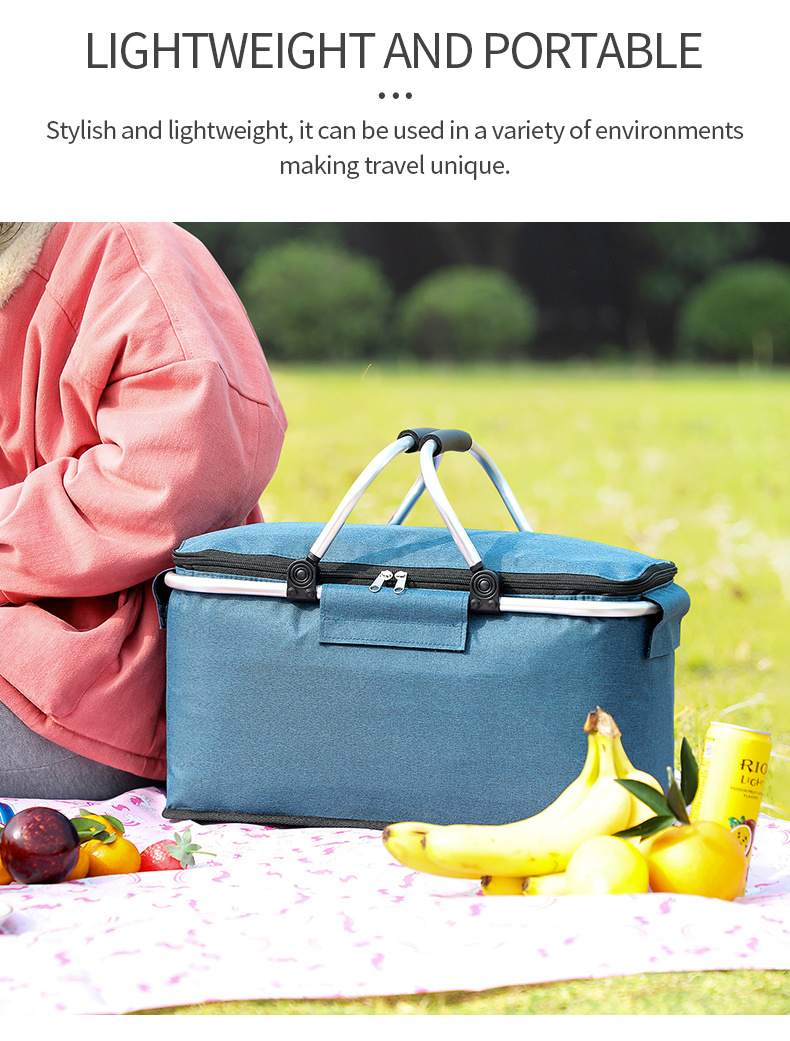 Cool Bag HOMESHOPA 35 Litre Insulated Picnic Basket With Lid, Red Multi ...