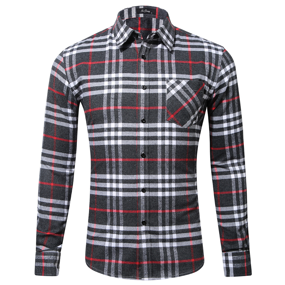 Men's Flannel Plaid Lapel Button Long Sleeve Shirts Men's - Temu United ...