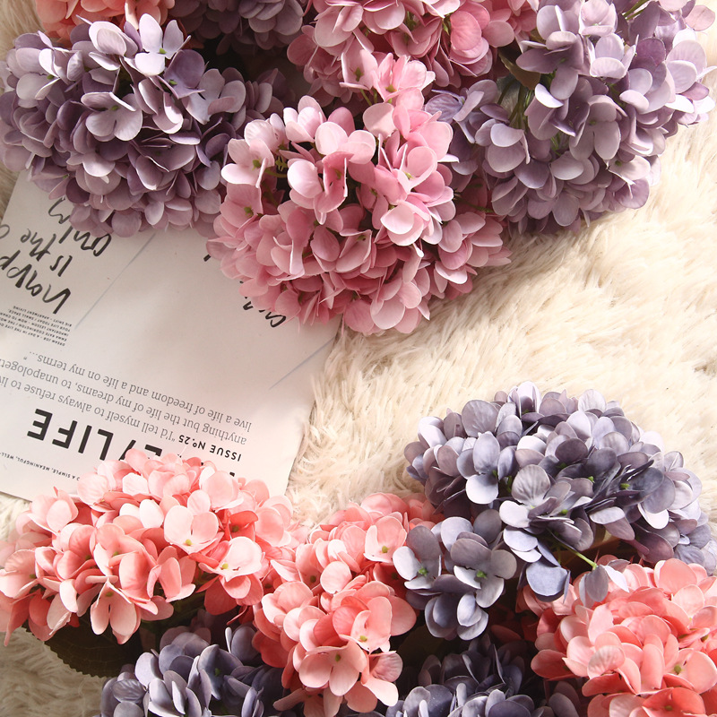 1pc artificial hydrangea artificial flower stem hydrangea living room ...