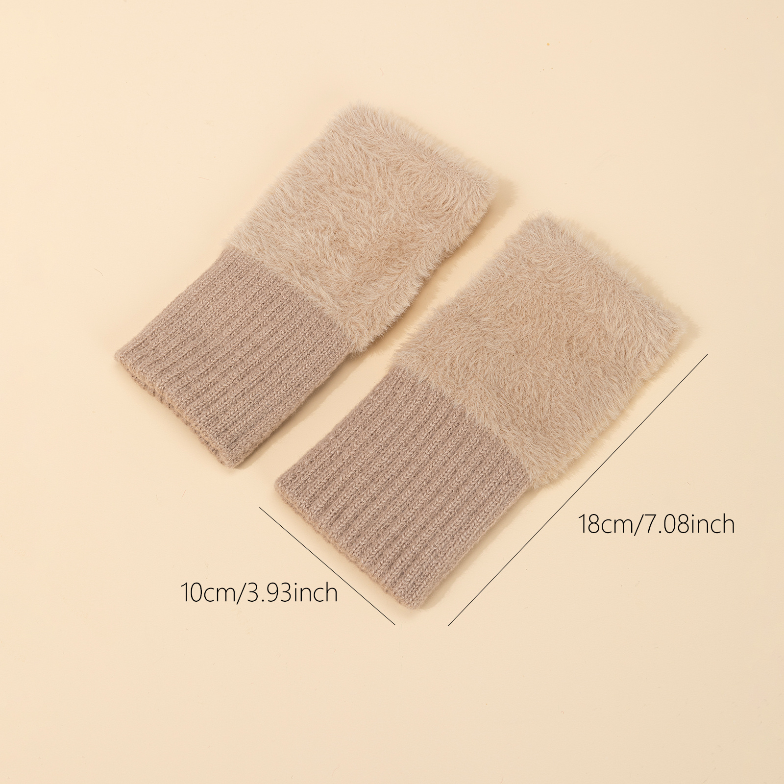 Women's Fuzzy Winter Fleece Fingerless Gloves Soft Warm Hand - Temu ...
