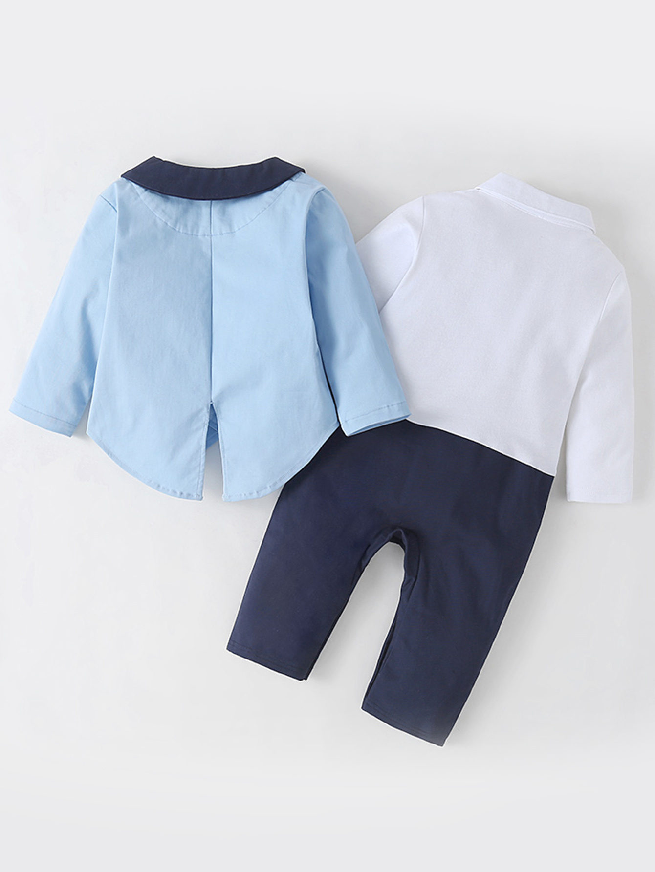 Baby Boys Colorblock Long Sleeve Jumpsuit + Matching Jacket - Temu ...