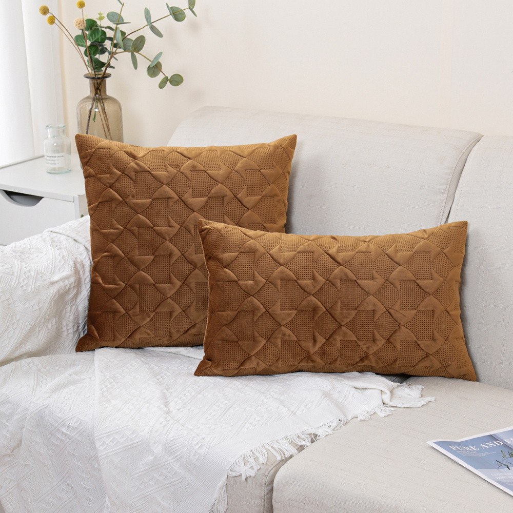 Velvet Throw Pillowcase Embossed Cushion Cover - Temu Norway