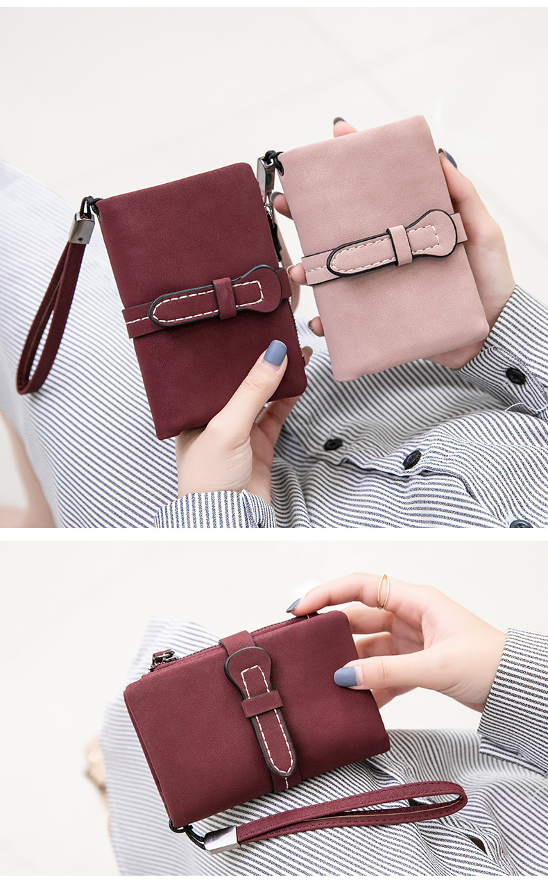 Casual Small Wallet Wristlet Cute Leather Wallet Card - Temu Philippines