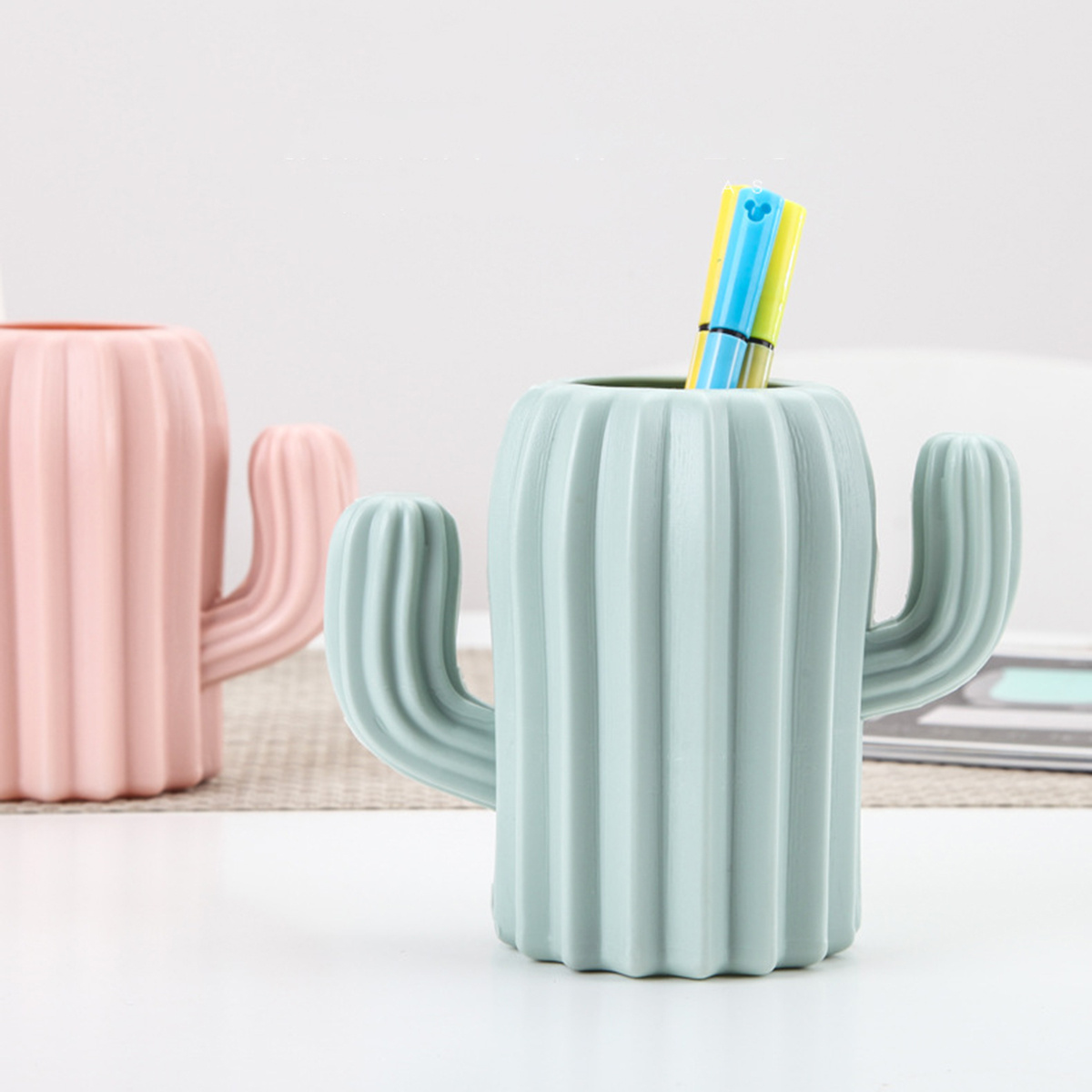 Cute Cactus Pen Holder Study Office Desktop Organizer - Temu United Kingdom