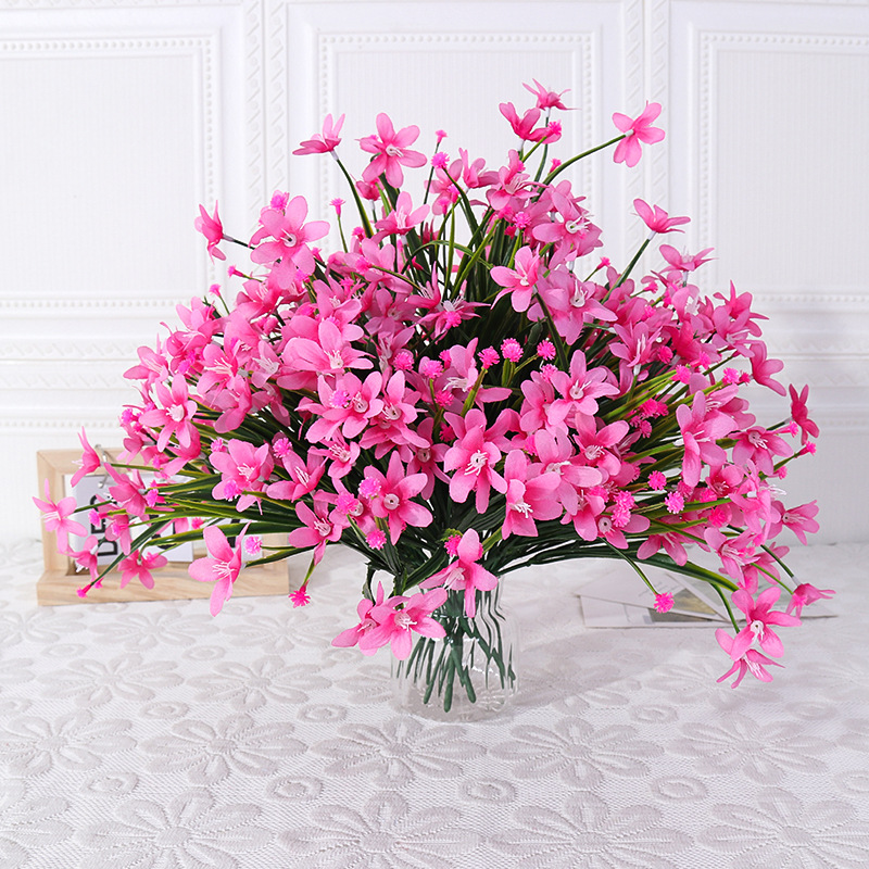 15in 7 branch artificial plastic flowers add a to - home & kitchen ...