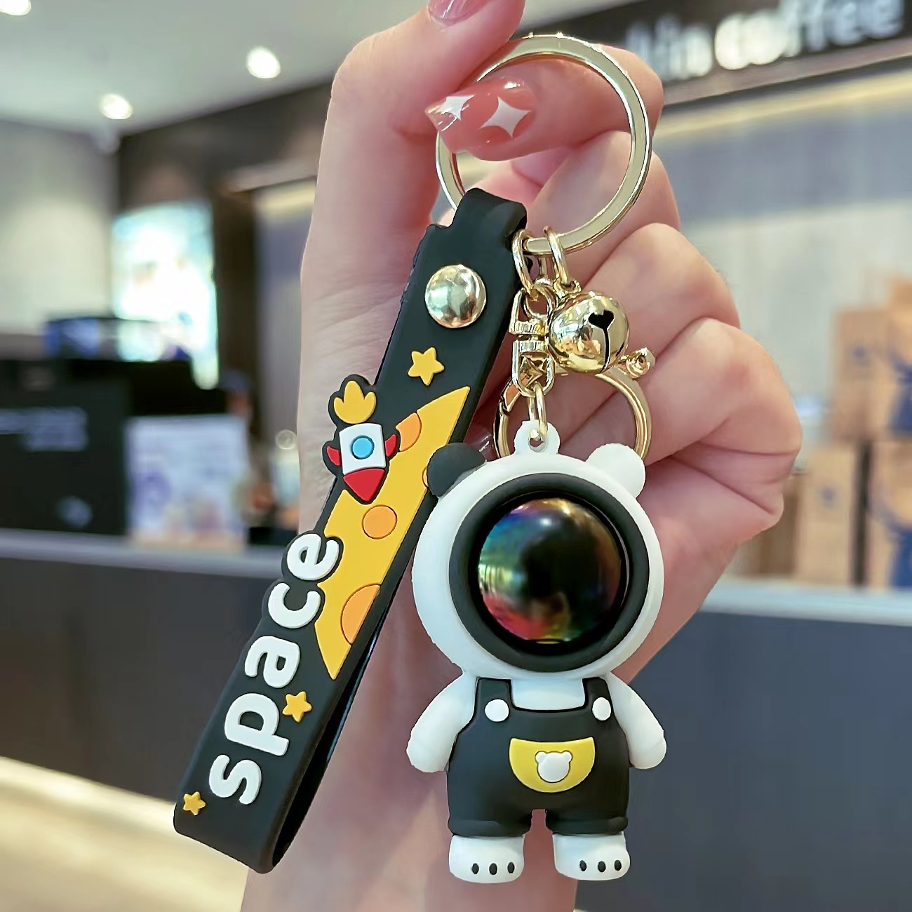Cute Cartoon Astronaut Bear Car Key Chain Creative Cartoon - Temu ...