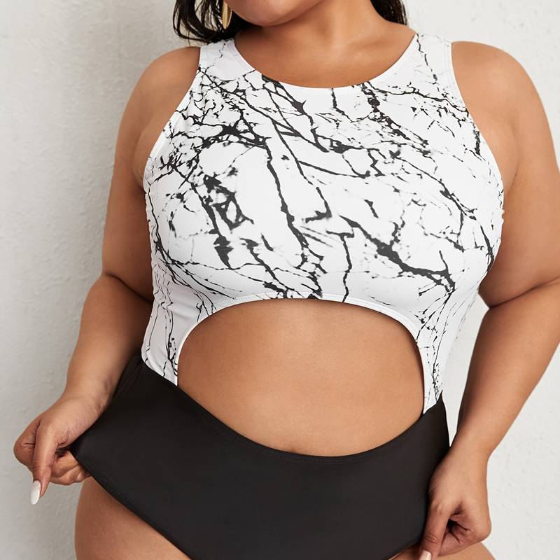 Plus Size Casual T Shirt Womens Plus Marble Print Short Temu