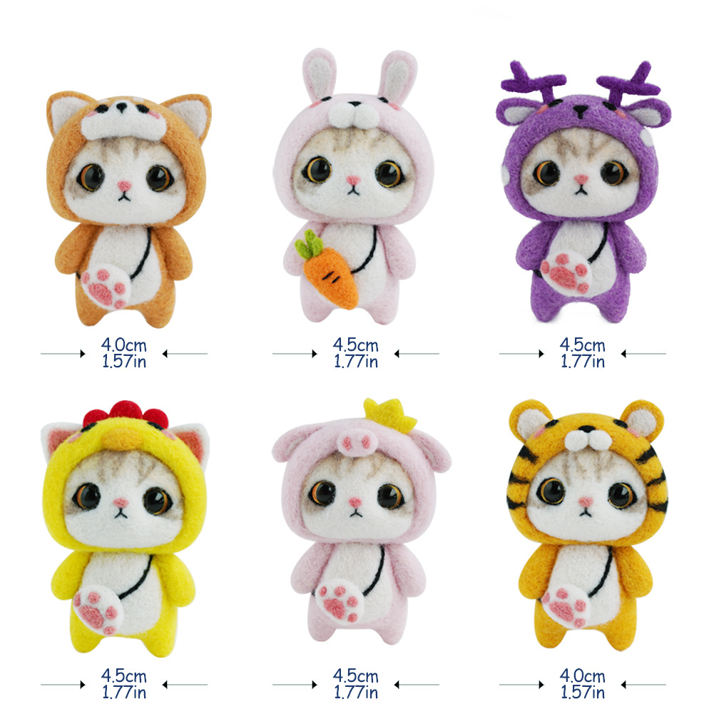 fun diy material pack wool felt cat doll - Temu Australia