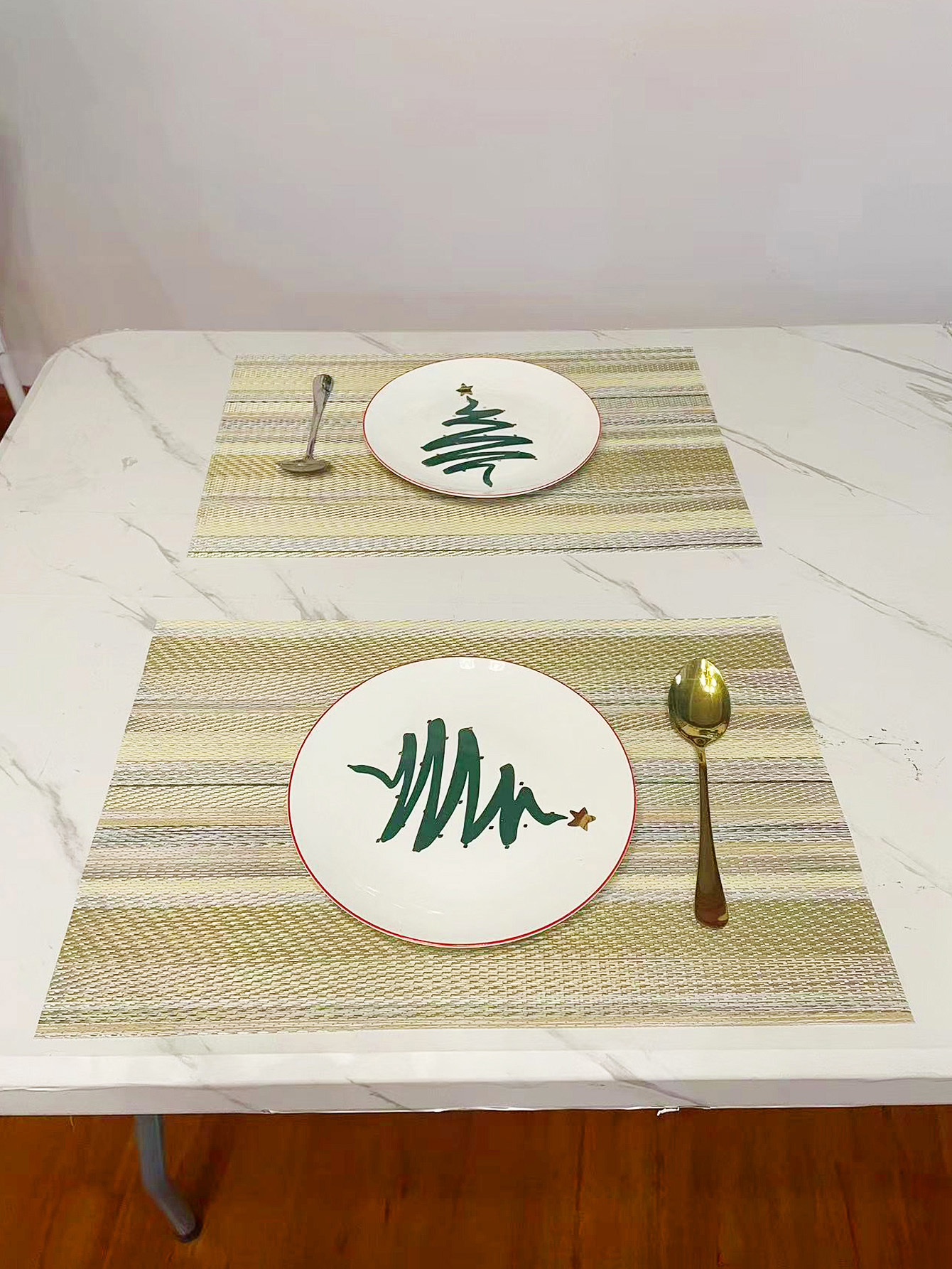 Striped Rectangle Placemat Heat Resistant Non Slip Table Mat - Temu ...