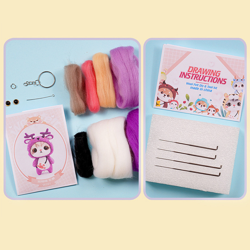 fun diy material pack wool felt cat doll - Temu Australia