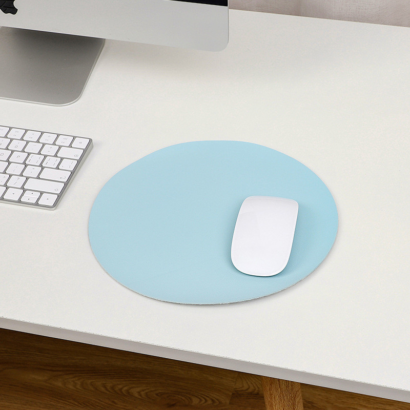 Round Solid Color Small Mouse Pad Pu Leather Non slip - Temu United Kingdom