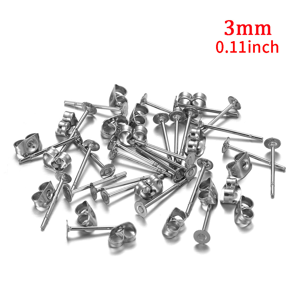 Stainless Post Earring Stud Base Pins Earplugs - Temu United
