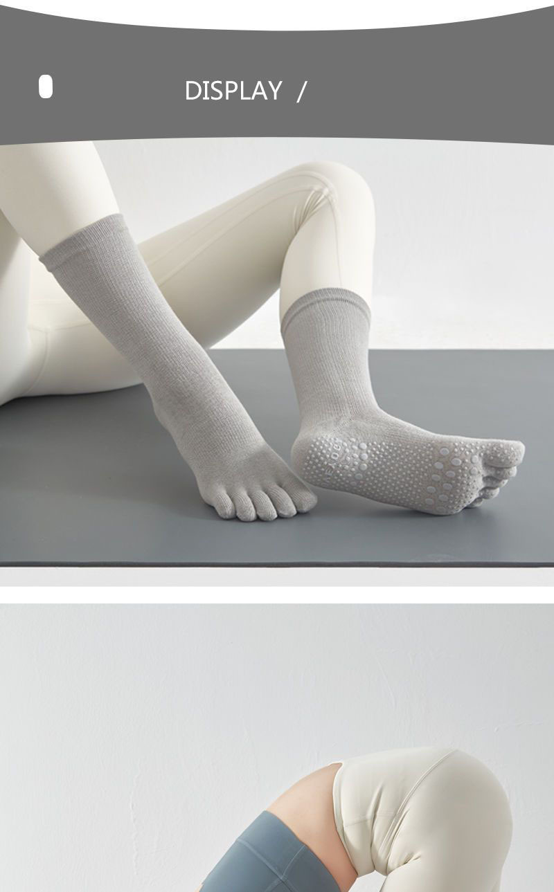 crew toe split socks non slip solid yoga - Temu Australia