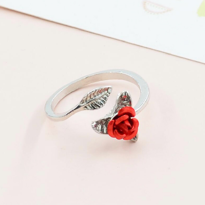 1 Pc Statement Rose Flower Open Ring Adjustable Finger Jewelry For ...