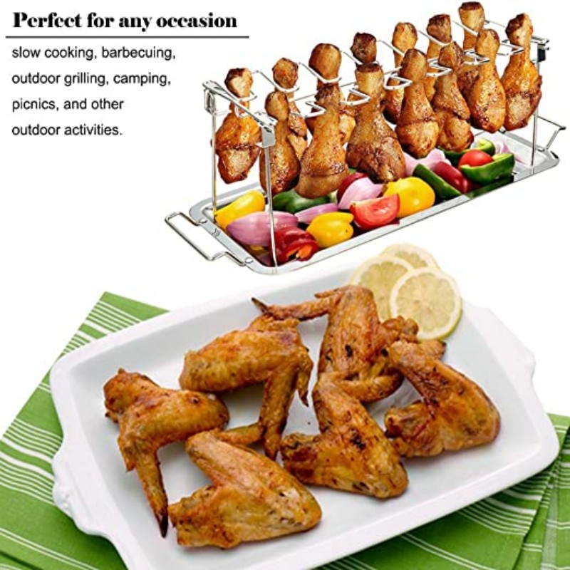 Grill Rack Chicken Wing Leg Rack Stainless Steel Foldable - Temu ...