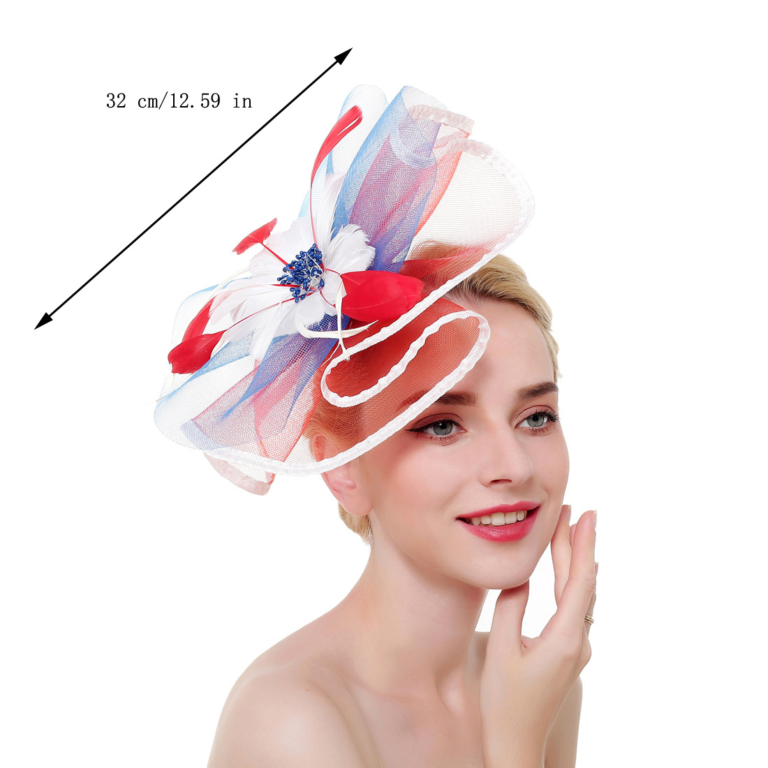 Multiple Colors Ruffle Wavy Disc Fascinator Hat Feather - Temu United ...