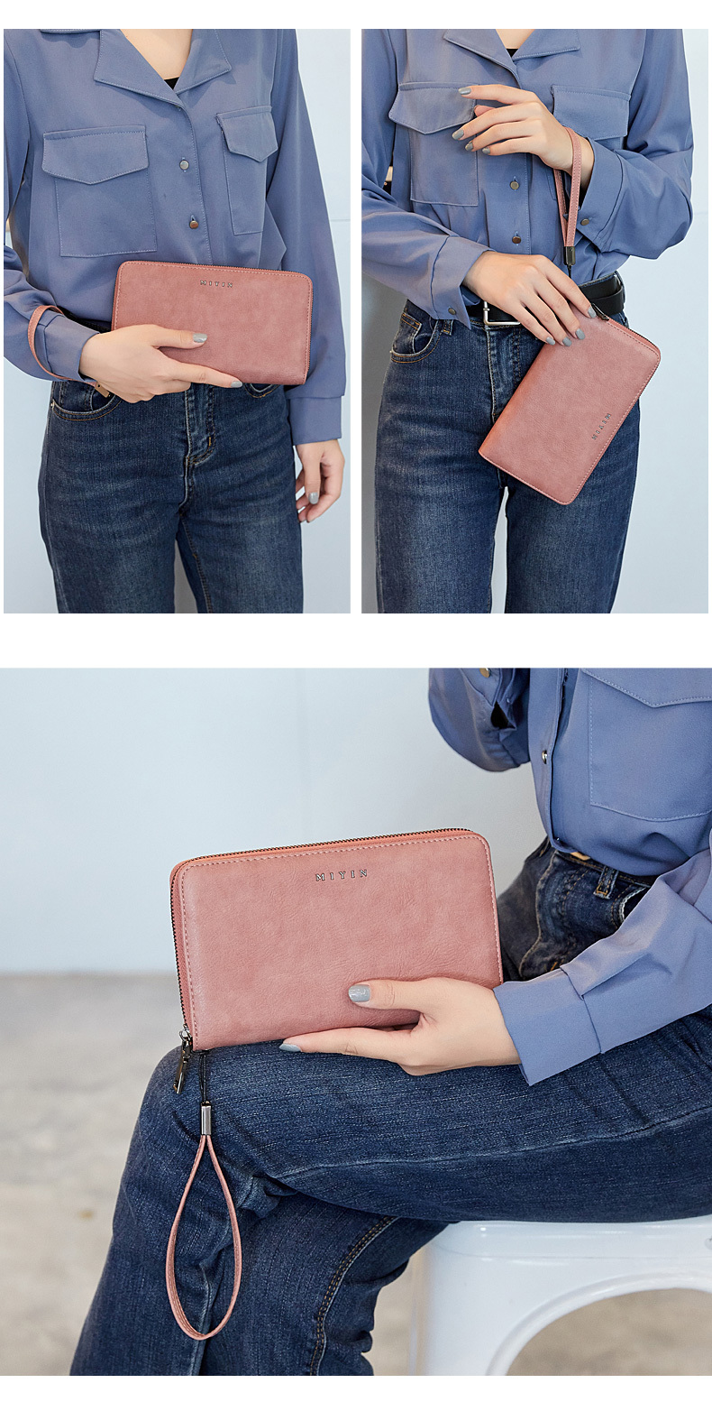 Retro Style Long Wallet Lanyard Women's Fashion Zip Around - Temu