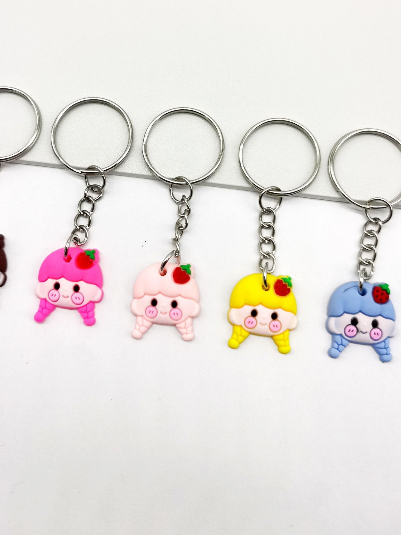 Braid Girl Keychain Fashion Cute Cartoon Colorful Bag Key - Temu