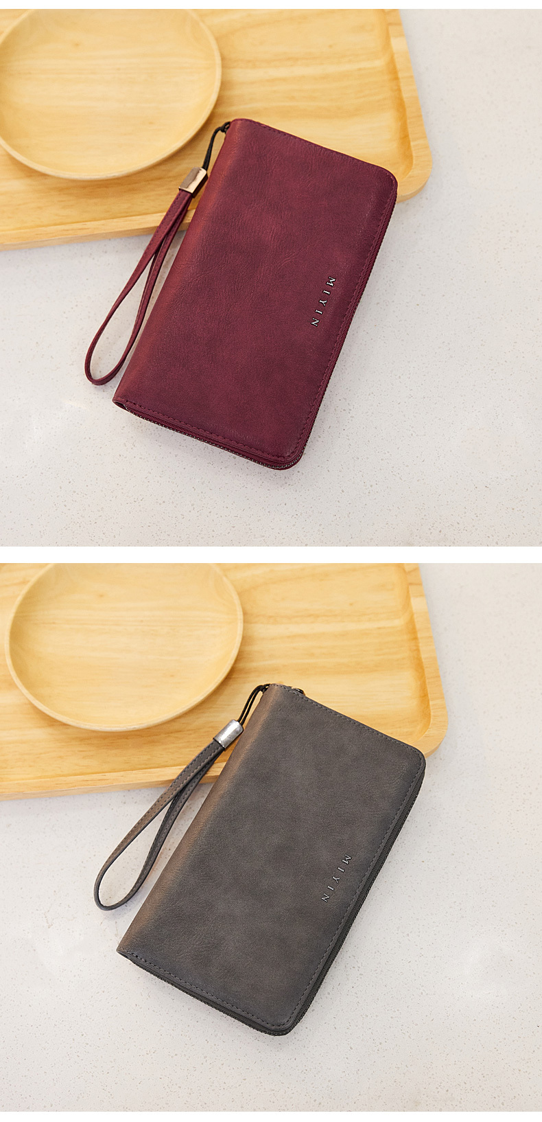 Retro Style Long Wallet With Lanyard Women's Fashion Zip - Temu