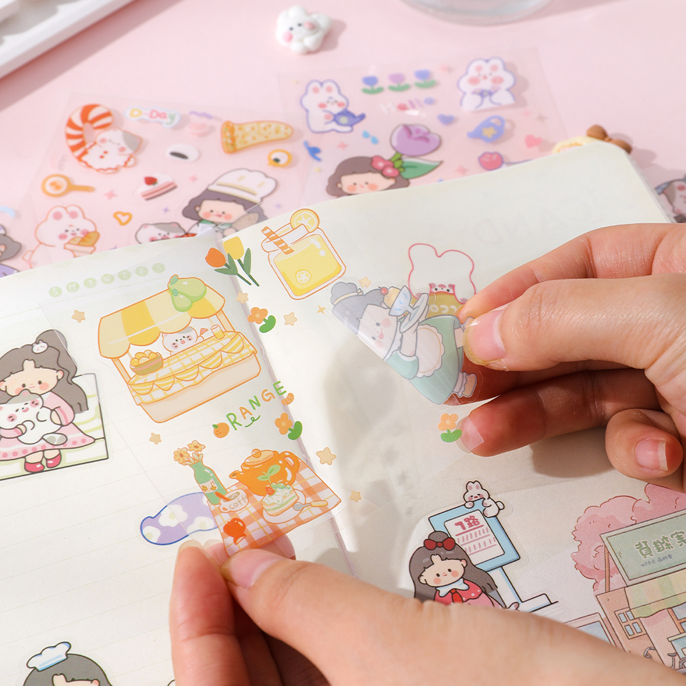 Cute Decorative Stickers Waterproof Stickers Cartoon Girl - Temu