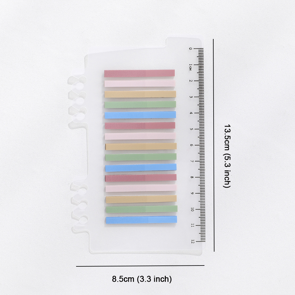 300sheets Slim Sticky Notes Set With Ruler 5 Ccolors Waterproof Sticky ...