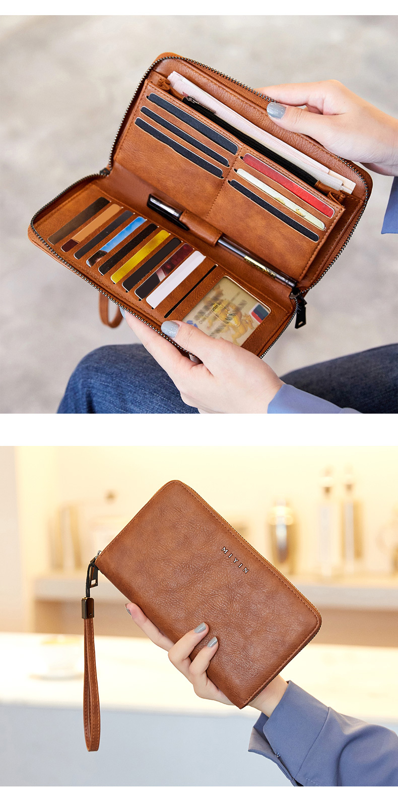 retro style long wallet lanyard women's fashion zip around - Temu Ireland