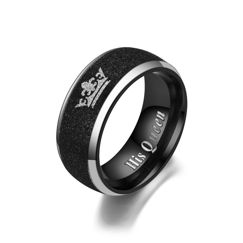 Fashion Stainless Steel Couple Crown Ring King Queen Rings - Temu ...