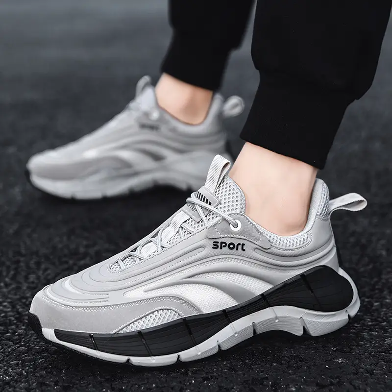Mens Fashion Breathable Lightweight Non Slip Lace Up Running Shoes