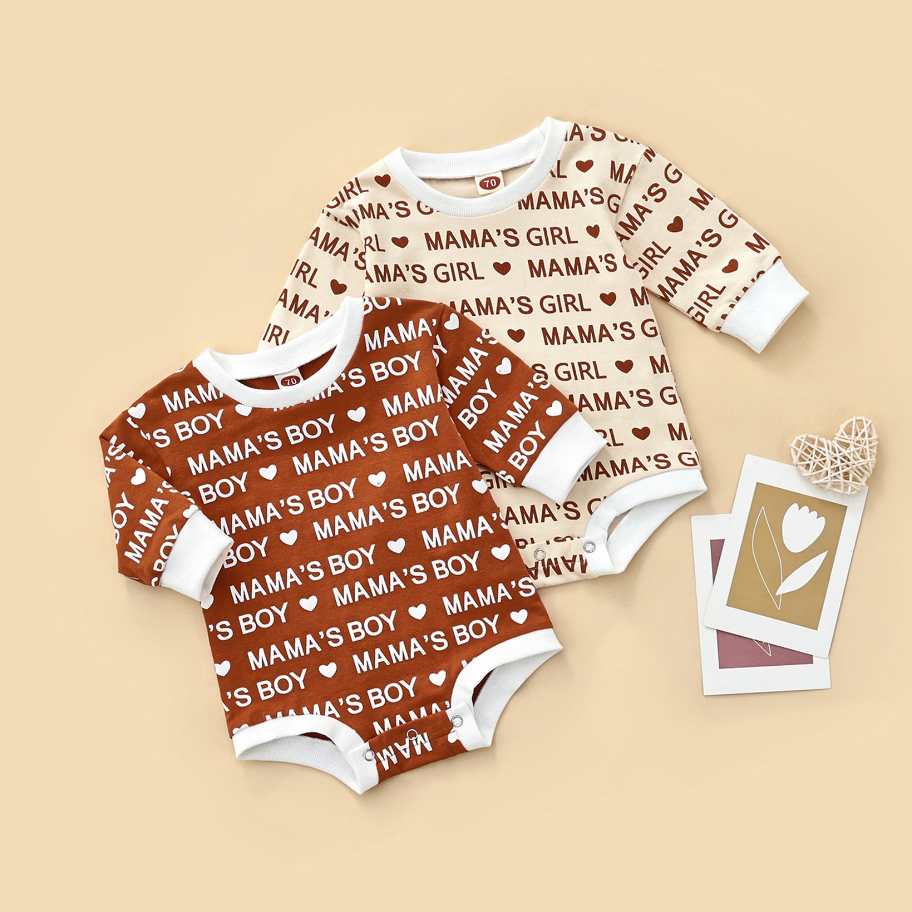 Infant Letter Print Sweatshirt Romper Long Sleeve Round Neck - Temu New Zealand