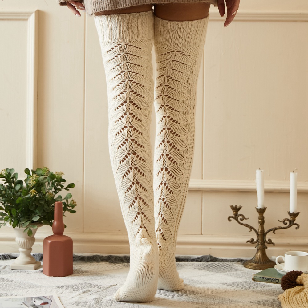 Women's Thigh High Socks Cable Knitted Stockings - Temu Norway