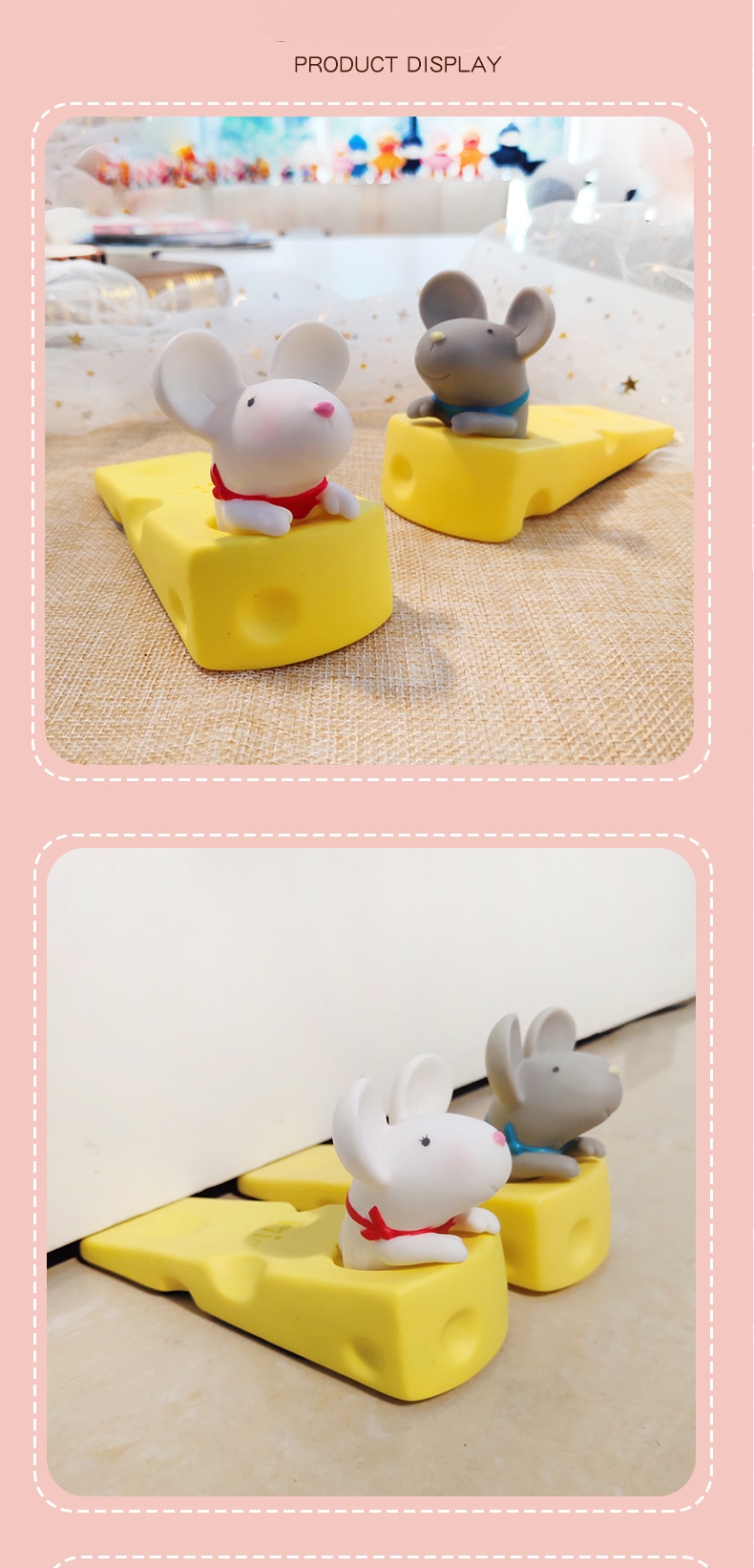 Cute Mouse Cheese Door Stopper, Cartoon Decorative Creative Animal ...