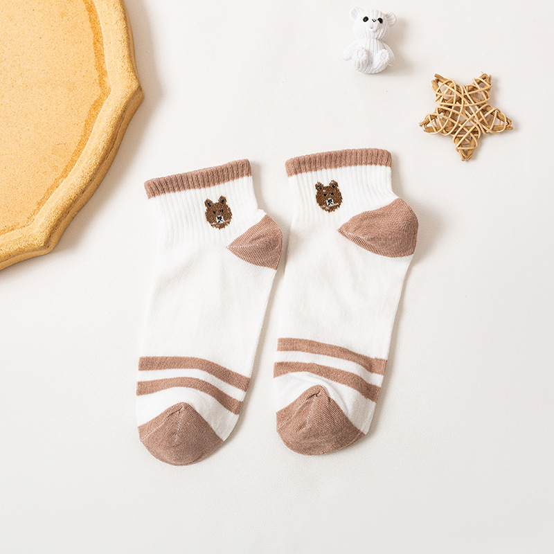 Teddy Bear Ankle Socks Comfy Cute Crew Short Socks Women's - Temu