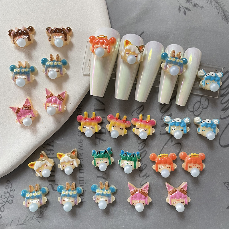 nail art charms cute set flatback nail decor cartoon sweet - Temu Canada