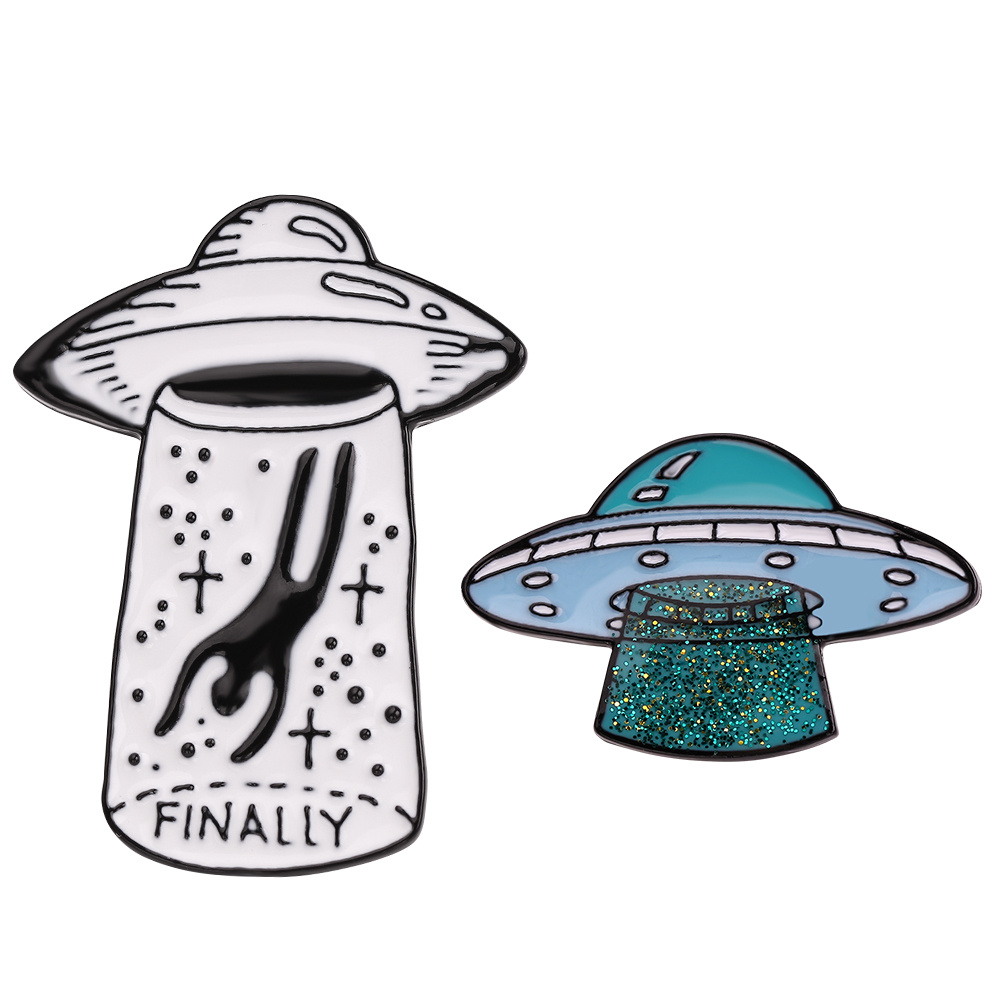 1pc Fashion Creative Alien Ufo Brooch Mysteriou Spaceship Alien ...