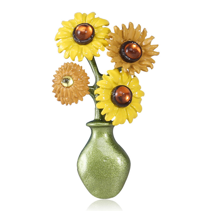 Sunflower Brooch Collar Pin Women Accessories Business - Temu