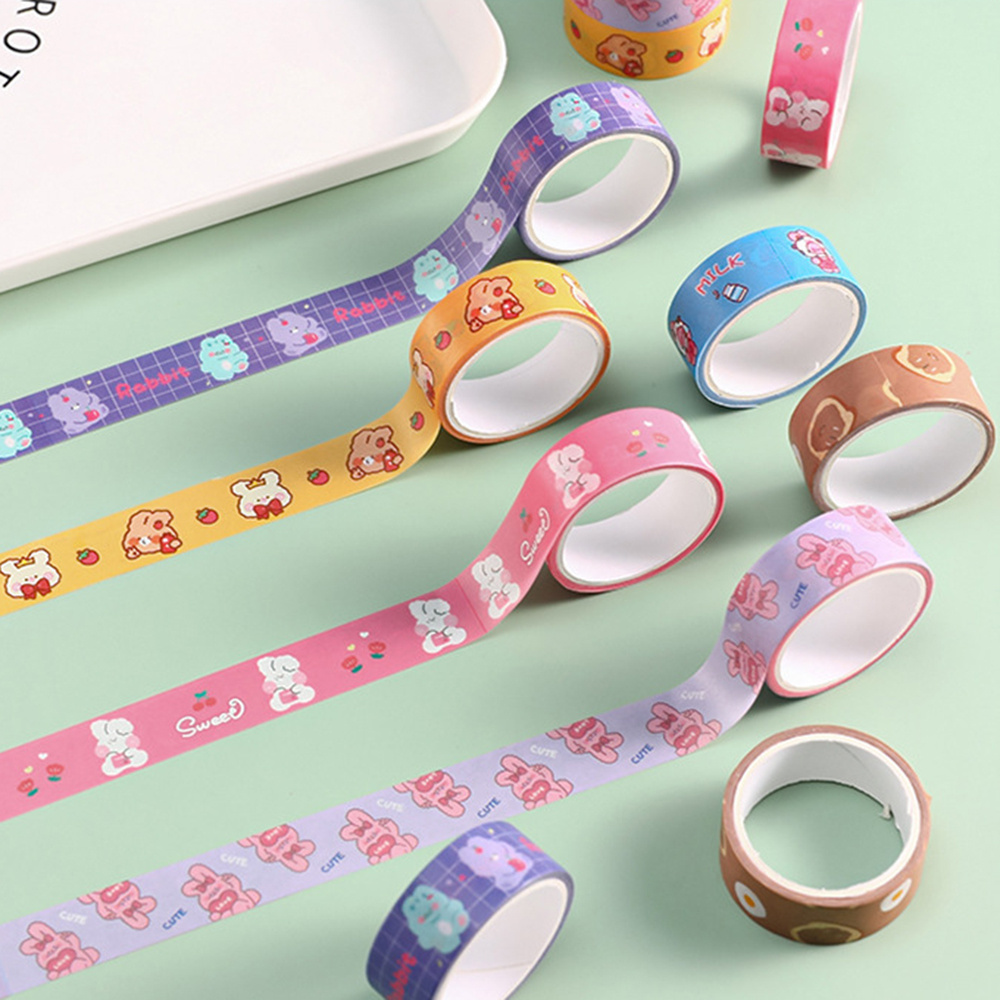 Cartoon Rabbit Washi Tape Cute Girls Diy Material Decoration - Temu